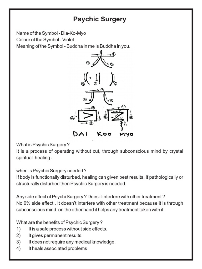 Psychic Surgery Notes (English, Marathi & Hindi) PDF | PDF | Surgery | Mind