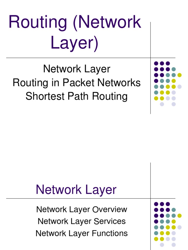 Network Layer Routing in Packet Networks Shortest Path Routing | PDF ...