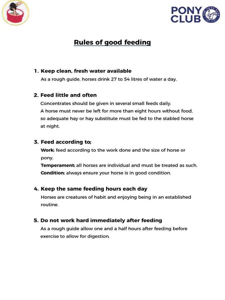 Rules of Good Feeding | PDF
