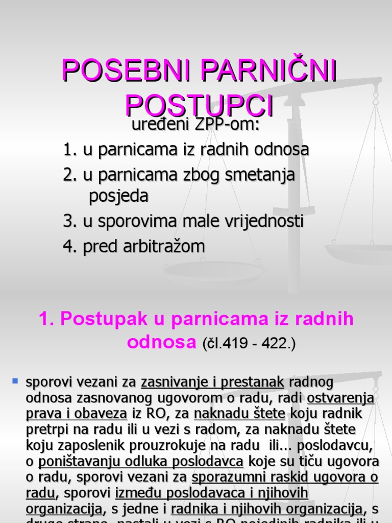 Posebni Parnični Postupci-Zpp | PDF