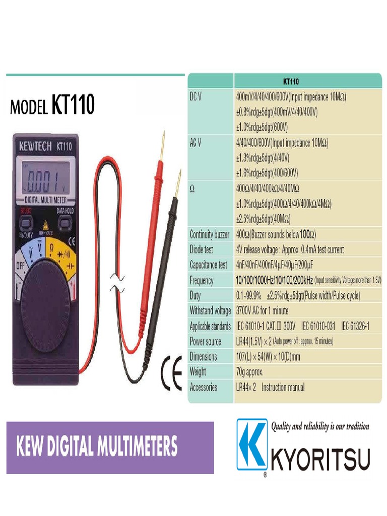 KT110 KT110 KT110 KT110: Model Model Model Model | PDF