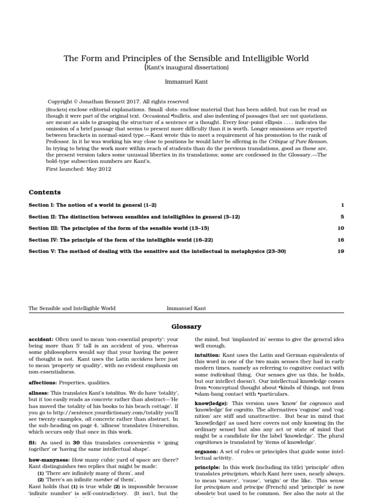 The Form and Principles of The Sensible and Intelligible World ( | PDF ...