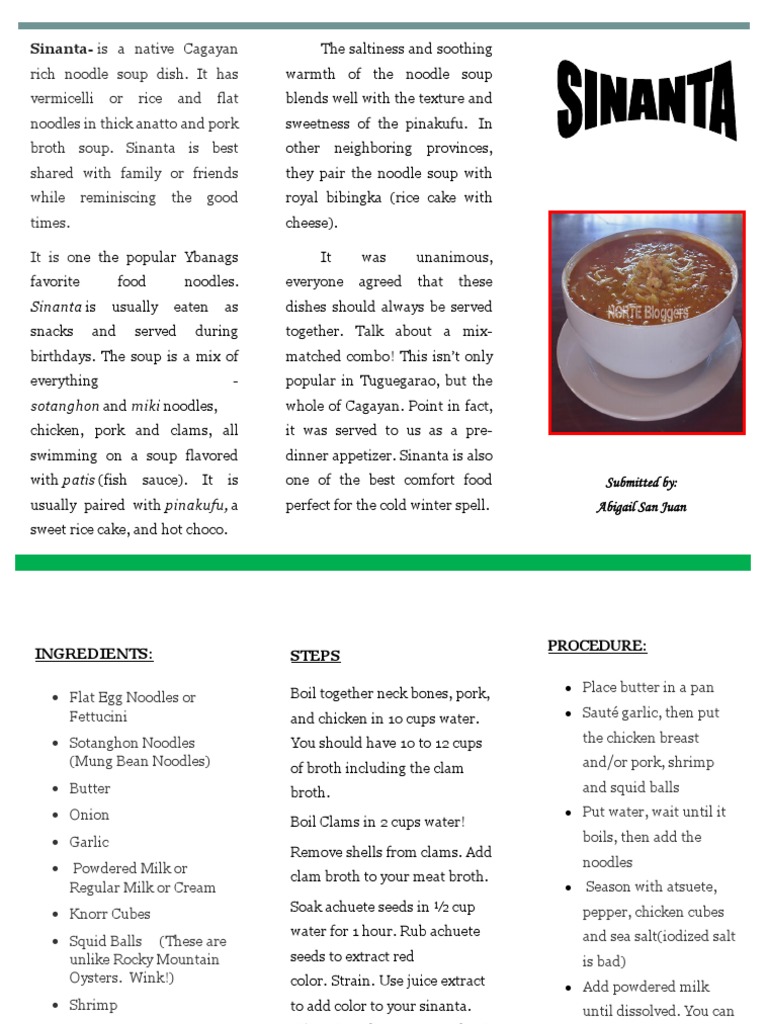 Sinanta-Is A Native Cagayan | PDF | Cuisine | Foods