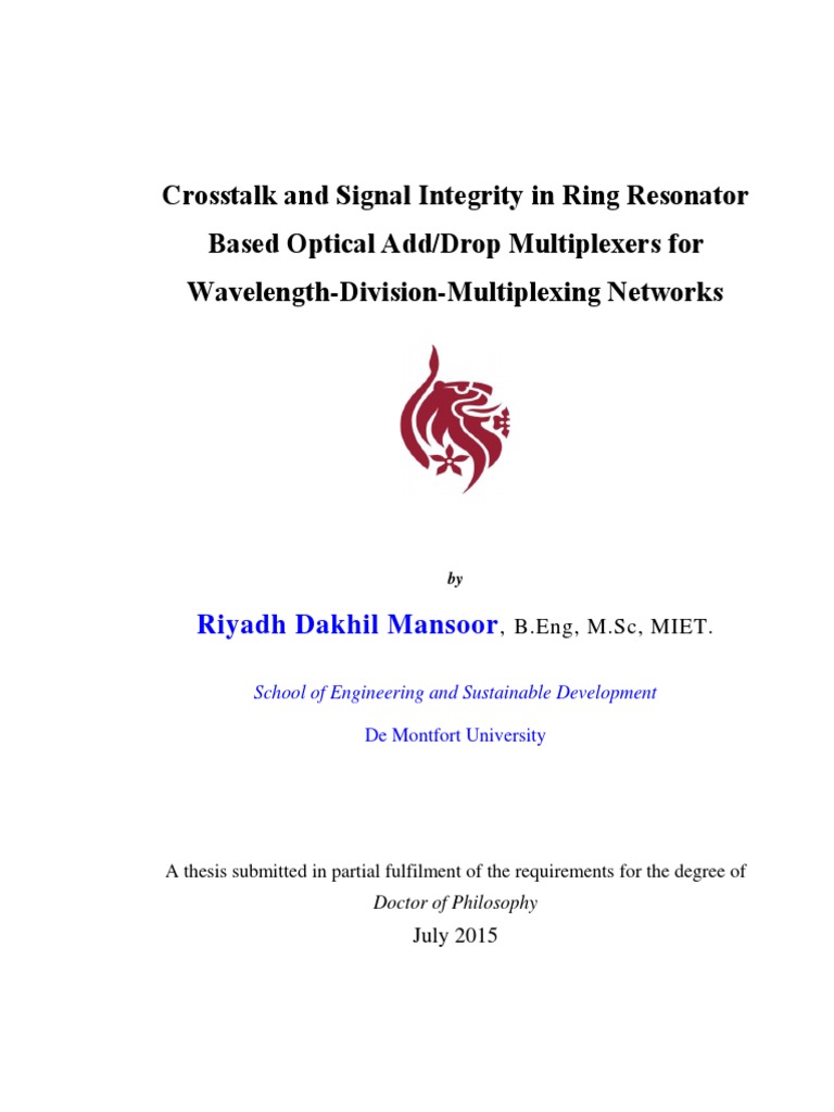 Riyadh Final | PDF | Wavelength Division Multiplexing | Bandwidth (Signal Processing)