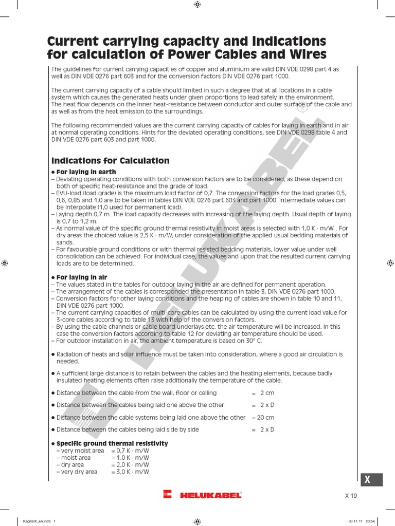 X 019 Current Carrying Capacity and Indications For Calculat PDF | PDF ...