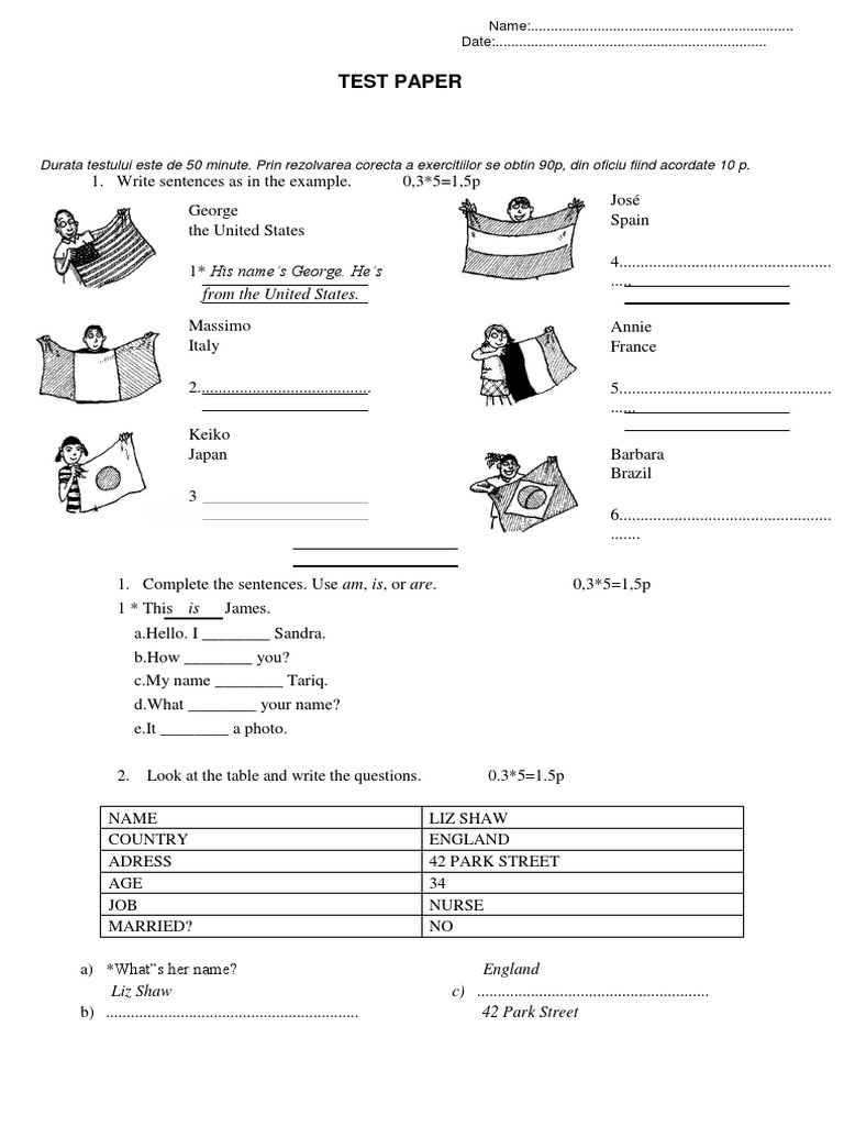 Test Clasa 5 Units12 | PDF