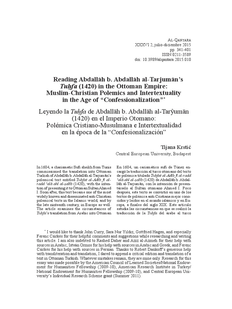 Al-Qantara - Published Version PDF | PDF | Ottoman Empire | Religion ...