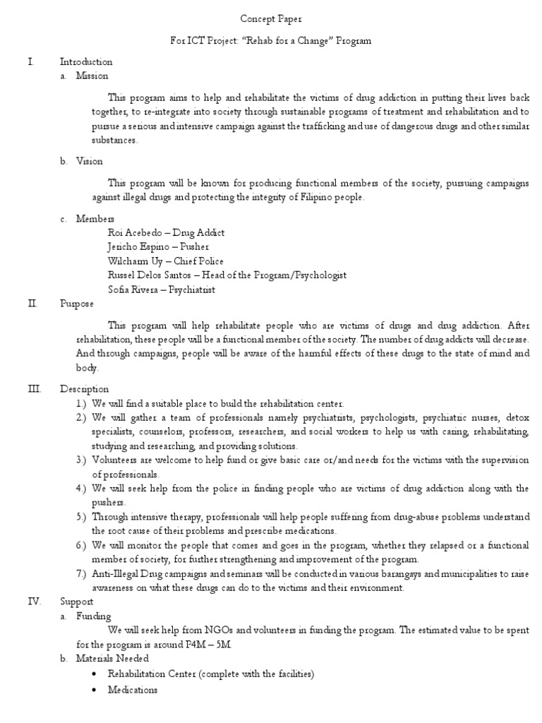 Concept Paper | Substance Dependence | Drug Rehabilitation | Free 30 ...