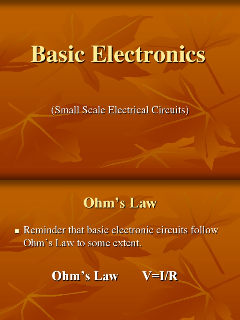 Basic Electronics: (Small Scale Electrical Circuits) | PDF | Transistor ...