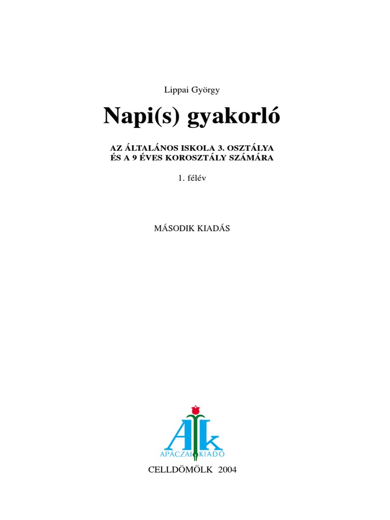 Napi Gyakorlo Feladatok Mat. 3.o. | PDF