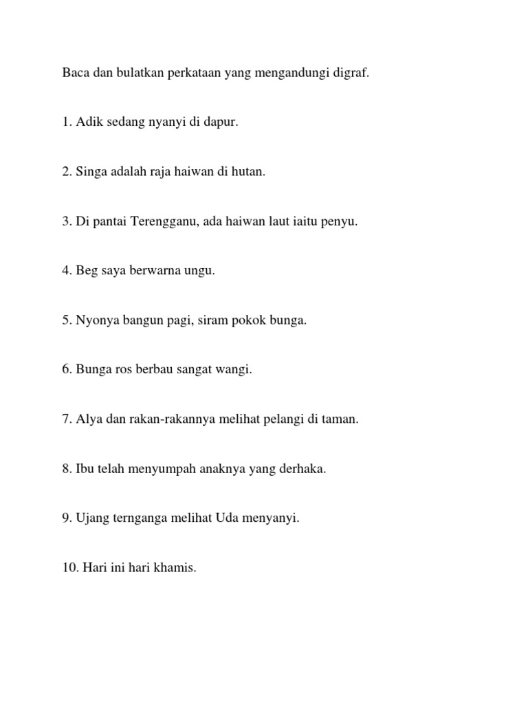 Digraf dalam Bahasa Melayu | PDF