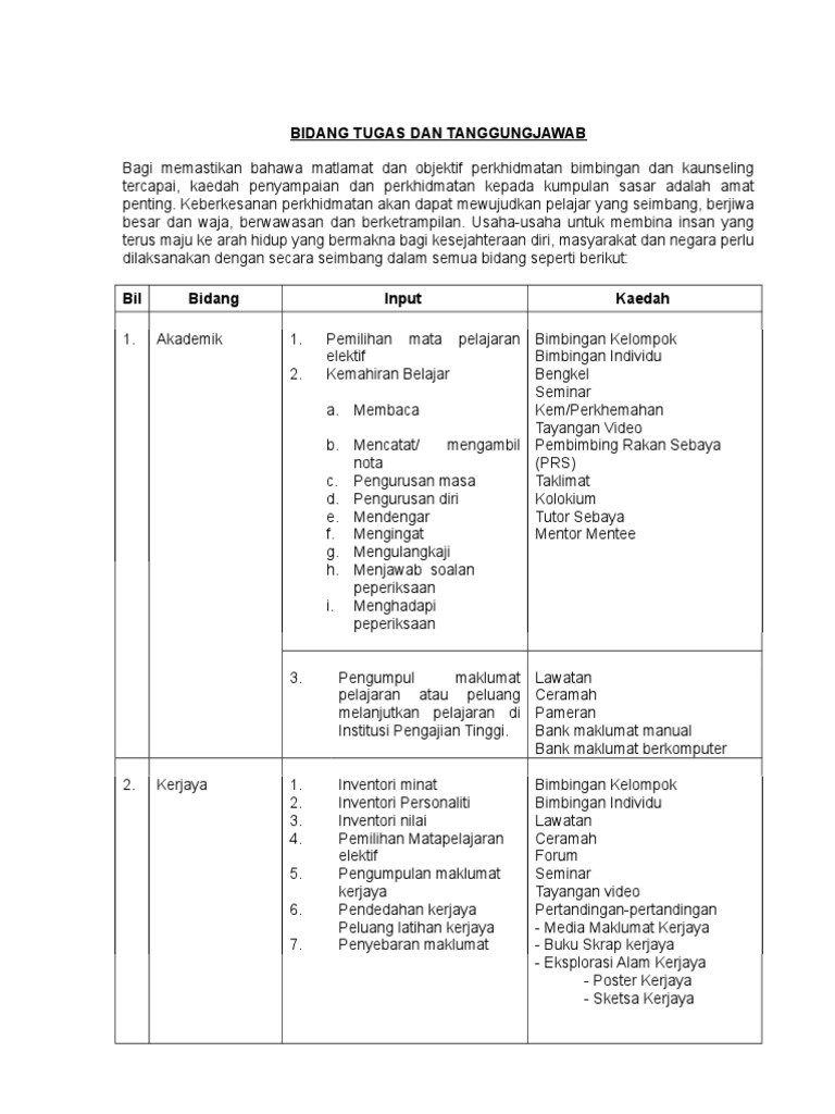 8 Bidang Tugas | PDF