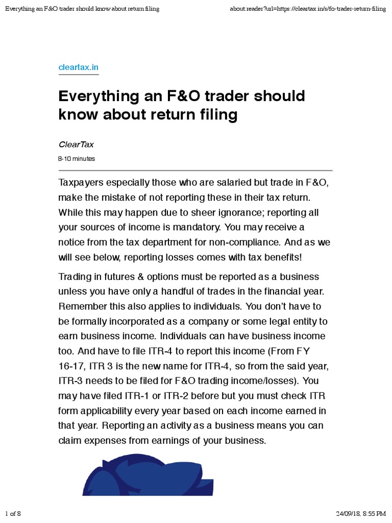 Everything An F&O Trader Should Know About Return Filing | PDF | Stocks ...
