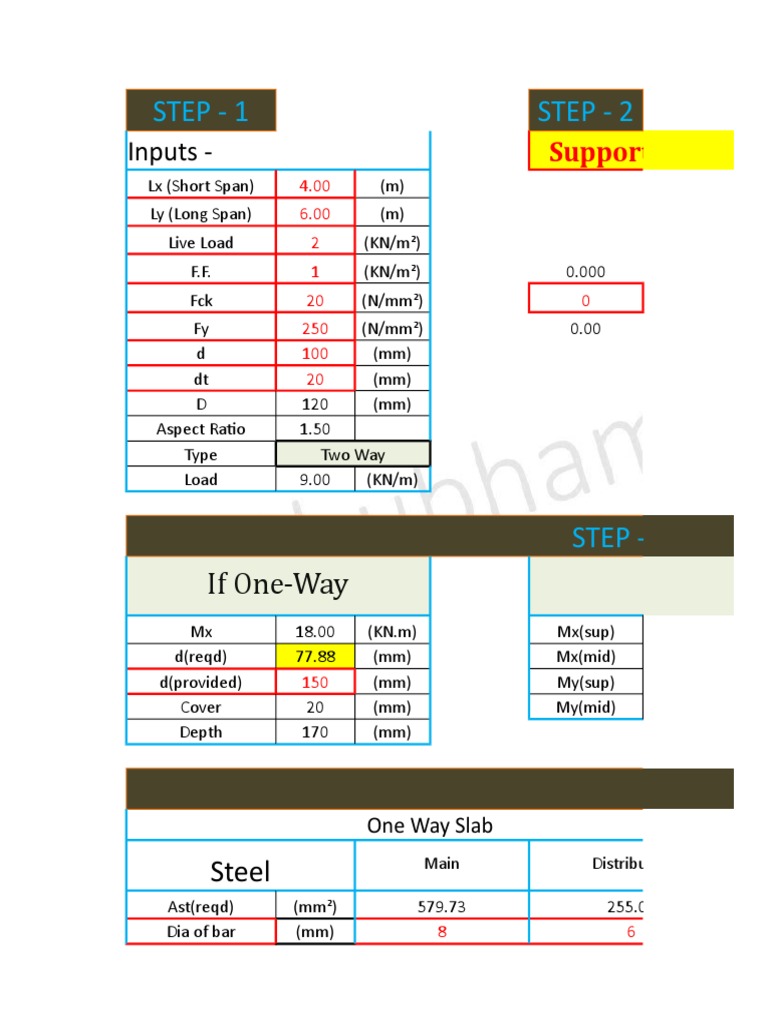 Design calculations for a reinforced concrete two-way slab | PDF ...