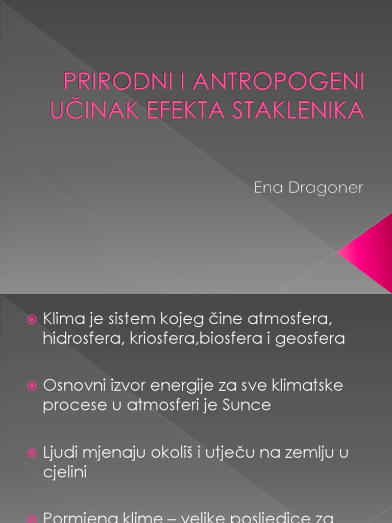 Prirodni I Antropogeni Učinak Efekta Staklenika | PDF
