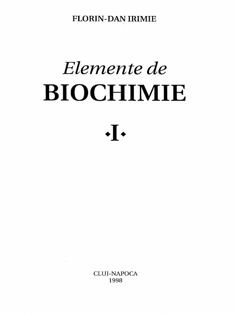 Elemente de Biochimie CARTE | PDF