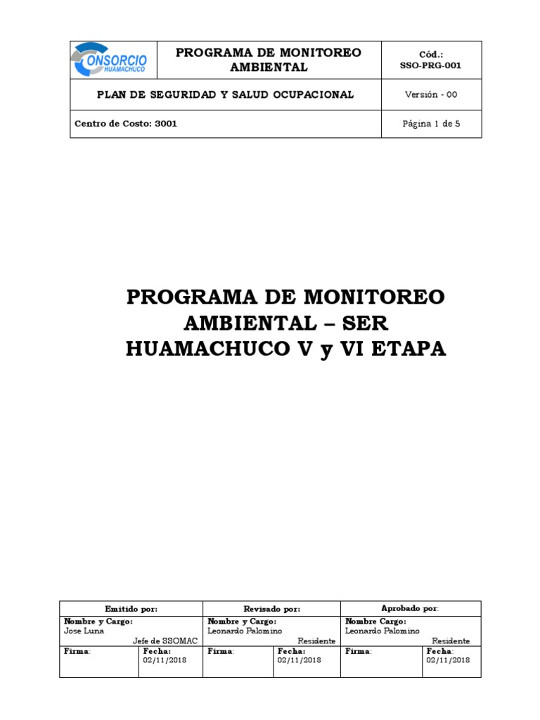 Programa de Monitoreo Ambiental | PDF | Science | Ciencia y Tecnología