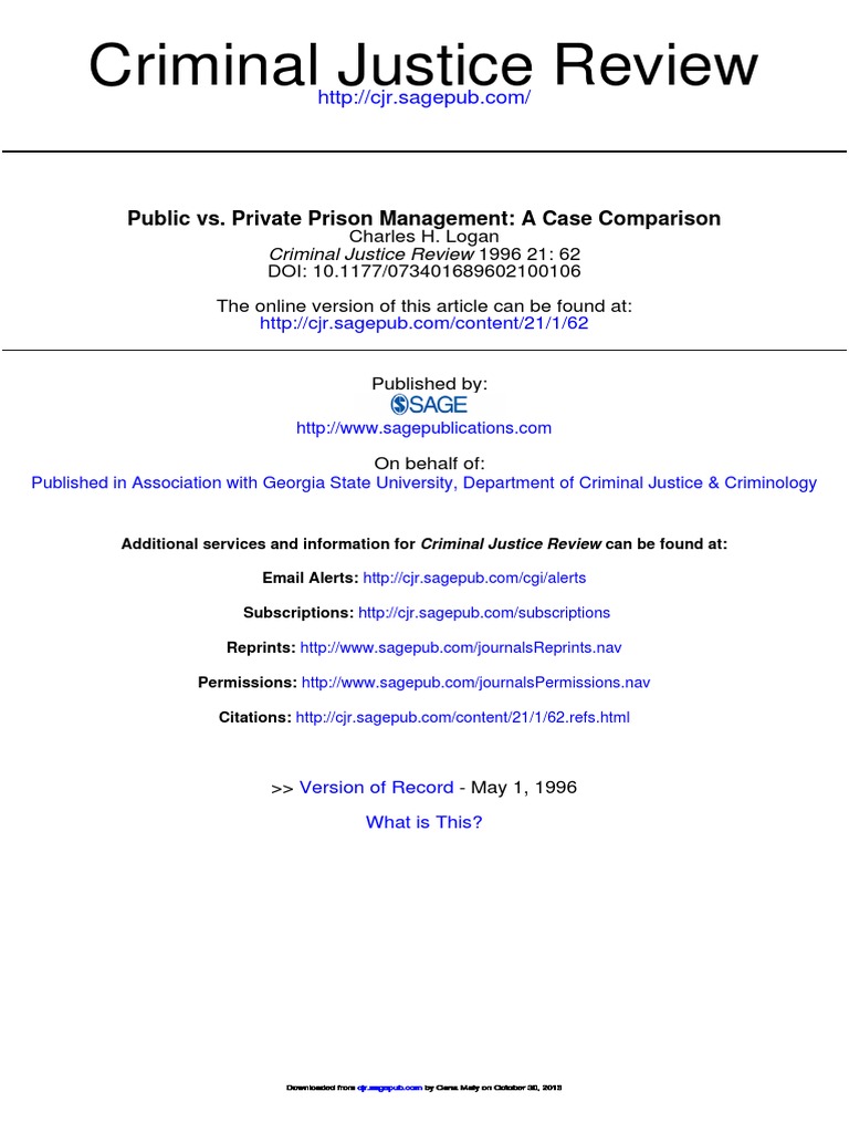 ART. 12.public Vs Private Prison Management | PDF
