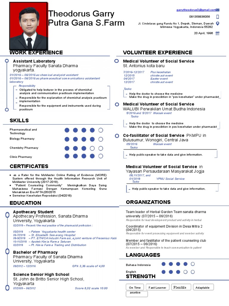 CV Theodorus Garry PG 178115163 | PDF | Pharmacy | Medicine
