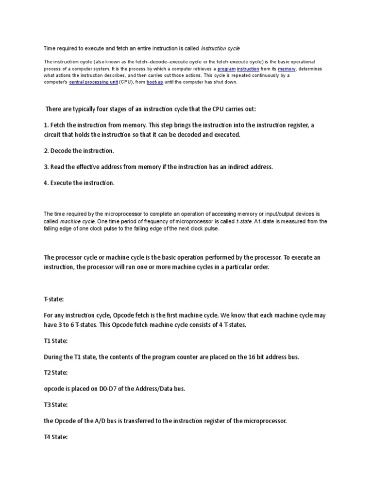 Understanding the Instruction Cycle and Timing Diagrams of the 8085 ...