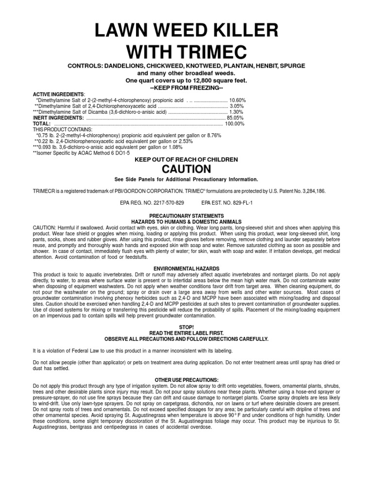 Trimec | Download Free PDF | Herbicide | Lawn