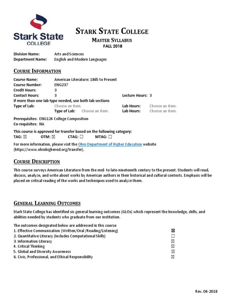 Eng 237 - Stanford Syllabus Alii f18 | PDF | Citation | Bibliography