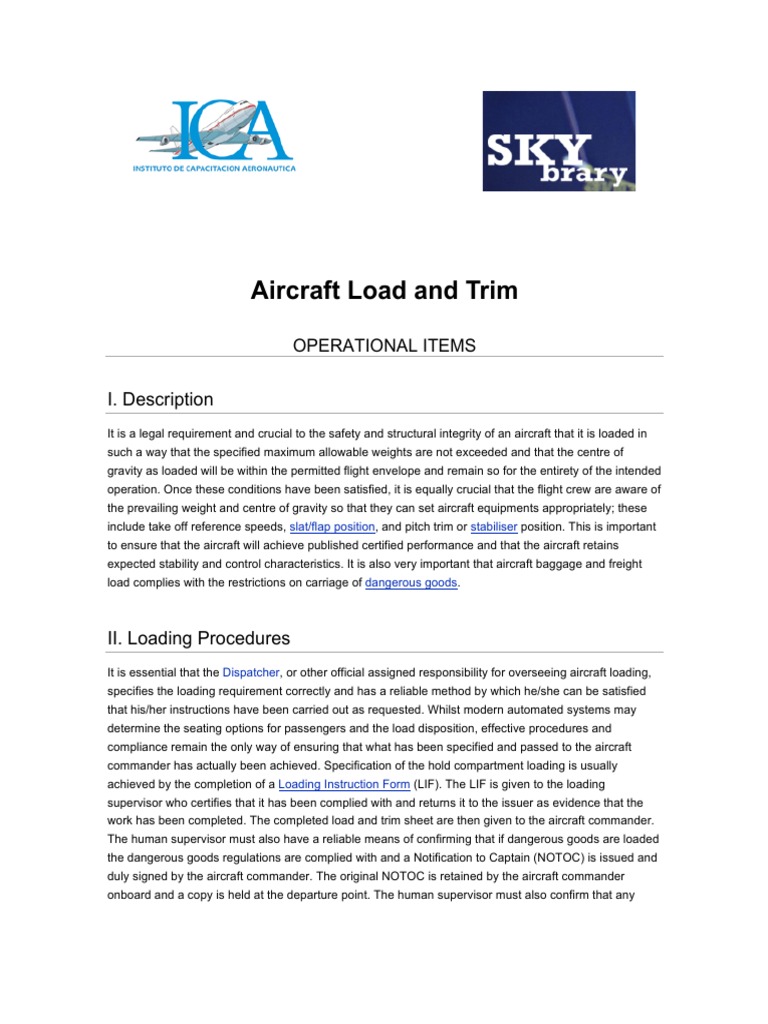 Aircraft Load and Trim | PDF | Aircraft Flight Control System | Aircraft