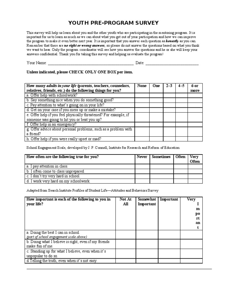 Pre - Program Assessment | PDF | Learning | Behavior Modification