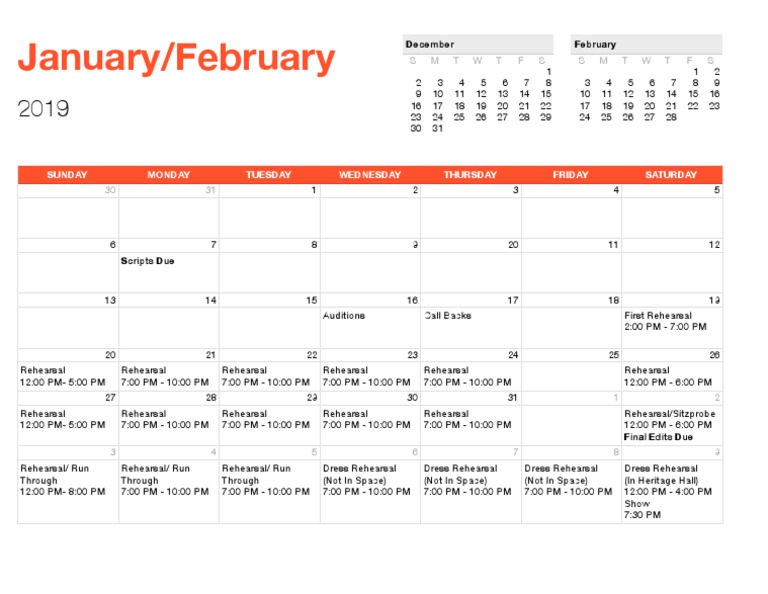 FSBS Rehearsal Schedule | Download Free PDF | Leisure | Sports