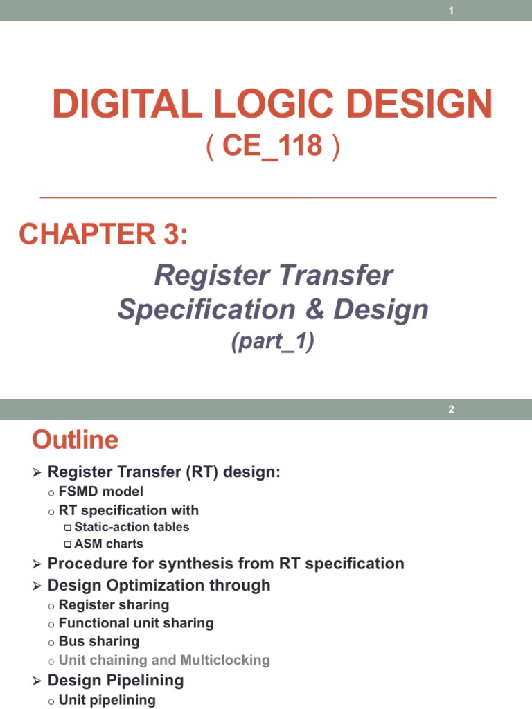 Digital Logic Design: Register Transfer Specification & Design | PDF ...