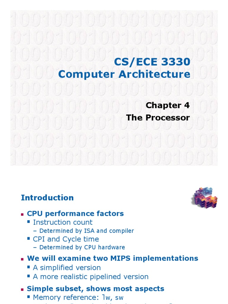 CS/ECE 3330 Computer Architecture: The Processor | PDF | Central ...