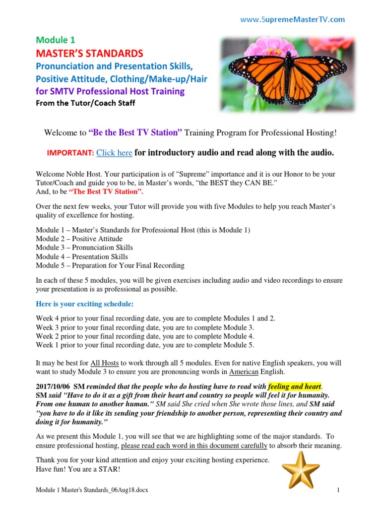 Module 1 Master's Standards - 06aug18 | PDF | English Language