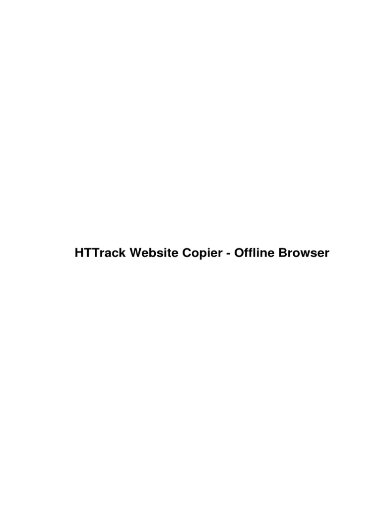 Httrack Manual | PDF | Websites | Http Cookie