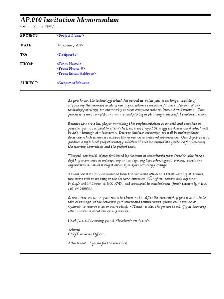 AP010 Invitation Memorandum | PDF | Technology & Engineering