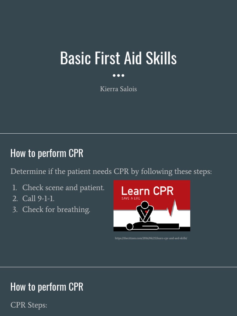 Basic First Aid Skills | PDF