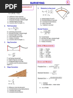 Surveying 1 Formulas | PDF | Errors And Residuals | Measurement