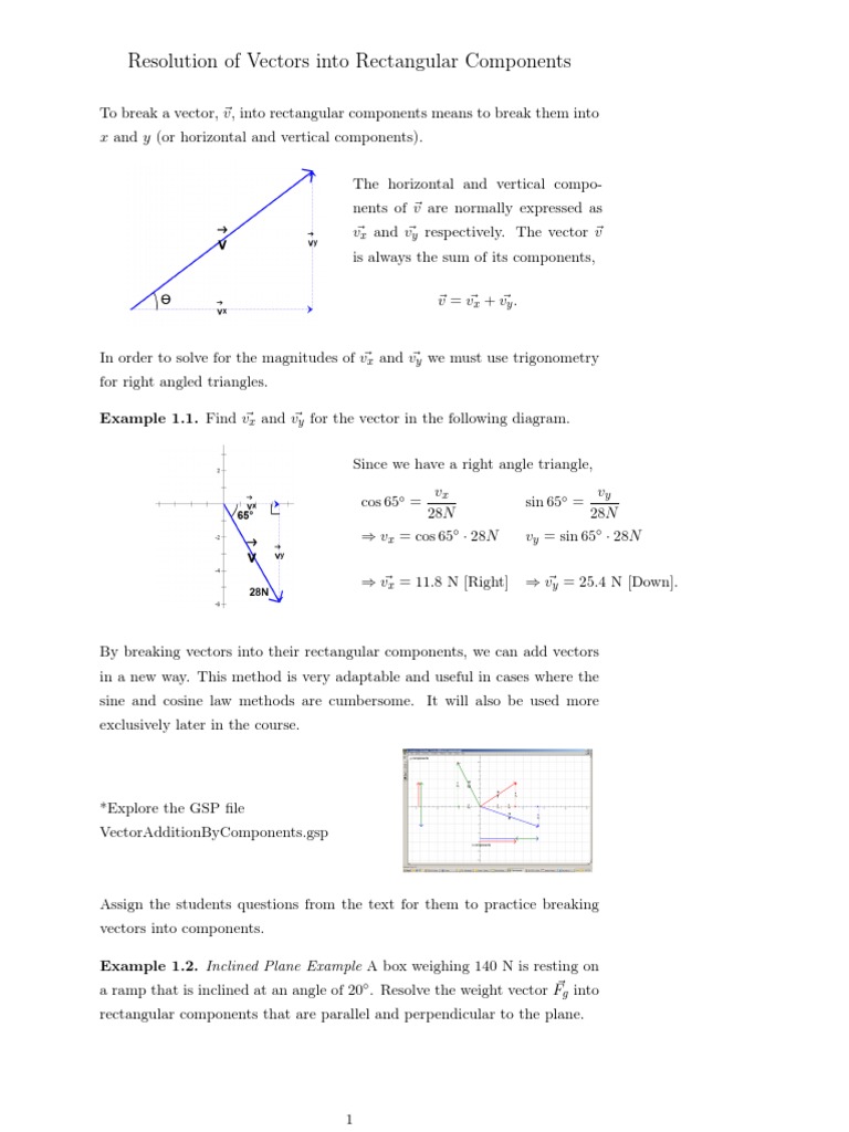 06 Rectangular Components | PDF | Euclidean Vector | Triangle