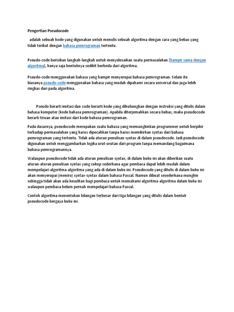 Pengertian Pseudocode | PDF