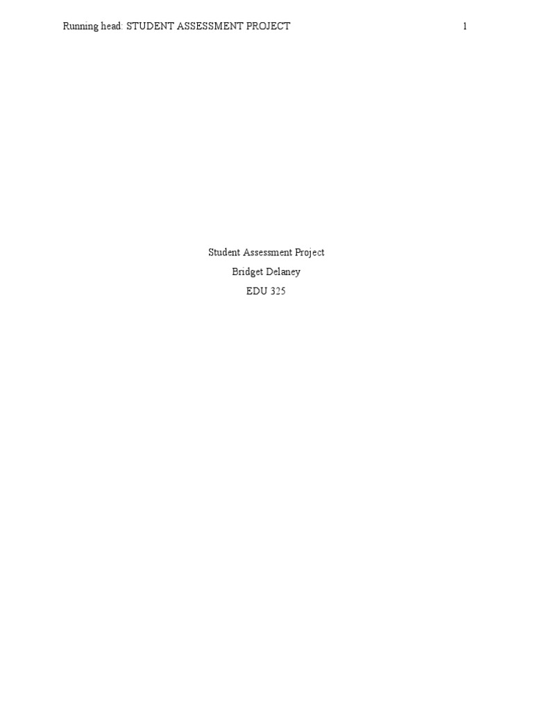 Bridget Delaney Student Assessment Project-3 | PDF | Phonics | Reading ...