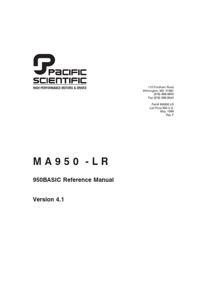 Ma 950 LR | PDF | Subroutine | Acceleration