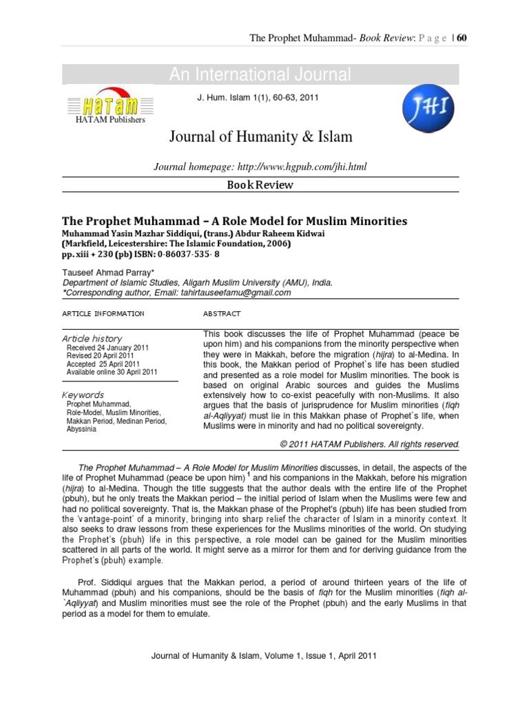 The Prophet Muhammad (S) A Role Model For Muslim Minorities | PDF ...