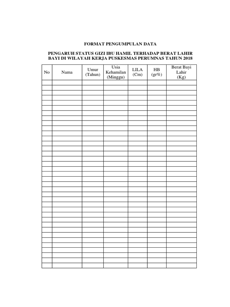 Format Pengumpulan Data | PDF