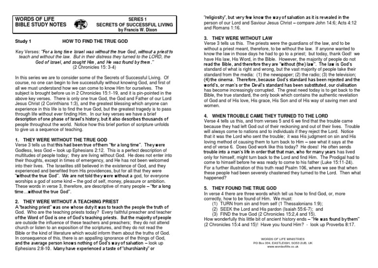 Study 1 - How To Find The True God | PDF | God | Last Judgment