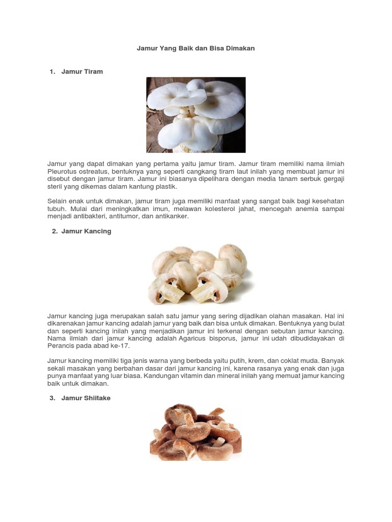 Jamur Aman dan Berbahaya untuk Dikonsumsi | PDF