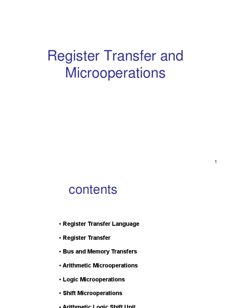 Register Transfer and Microoperations | PDF | Bit | Logic Gate