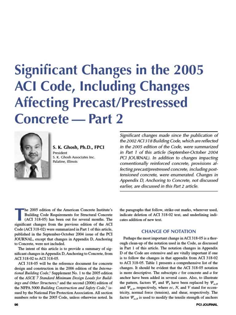 Significant Changes in ACI Code Appendix D | PDF | Strength Of ...