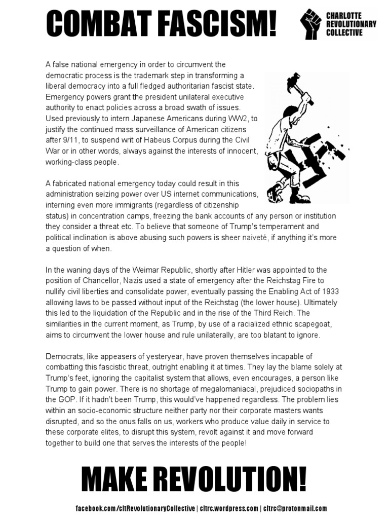 Natl Emergency Flyer | PDF | Fascism | State Of Emergency