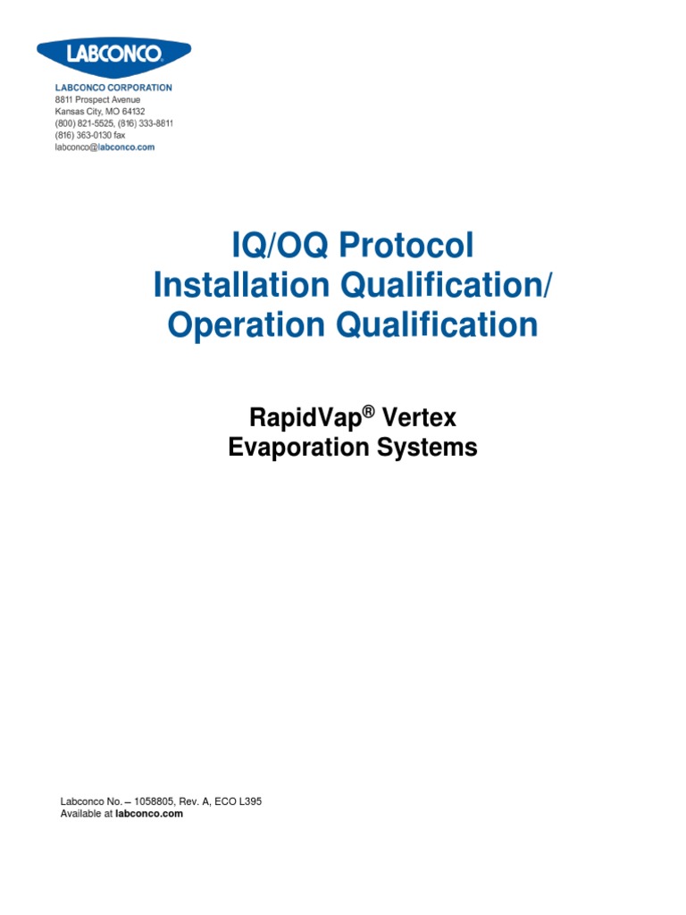 IQ/OQ Protocol Installation Qualification/ Operation Qualification | PDF