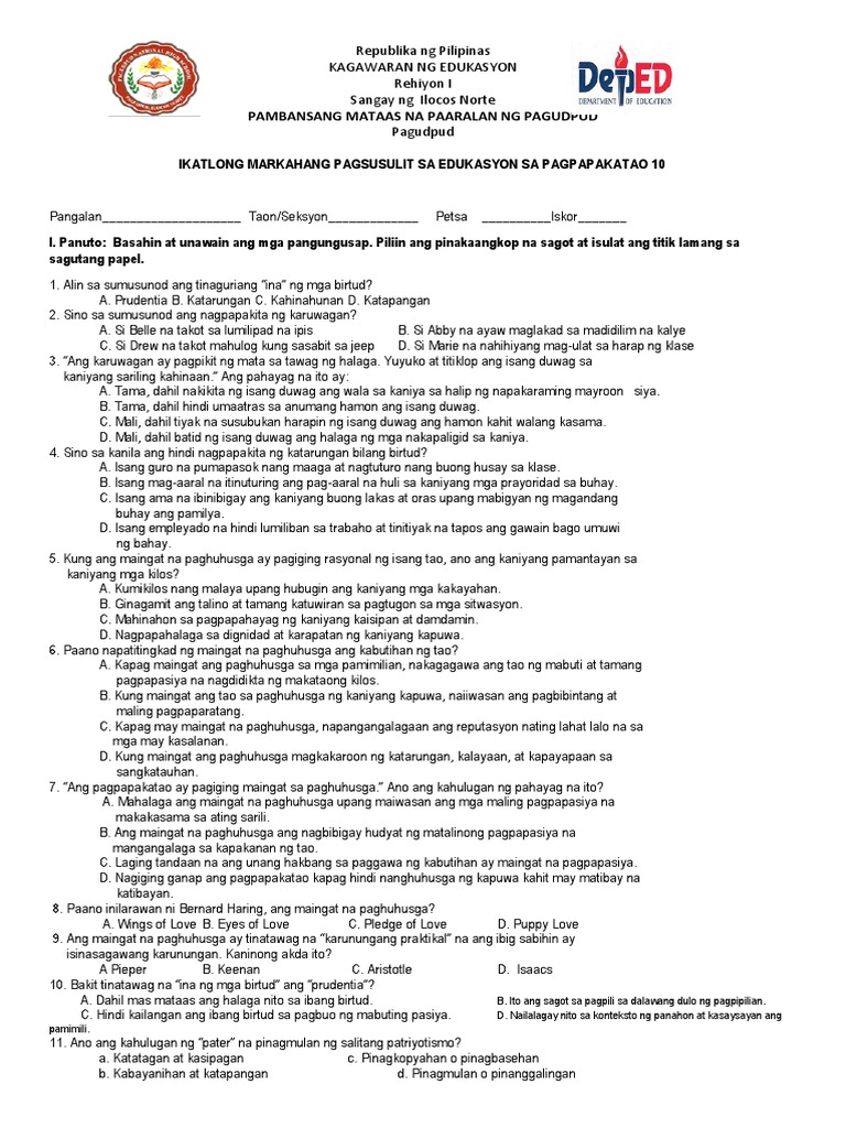 ESP 3rd Grading Exam