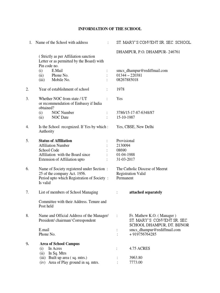 Information of The School | PDF | Business